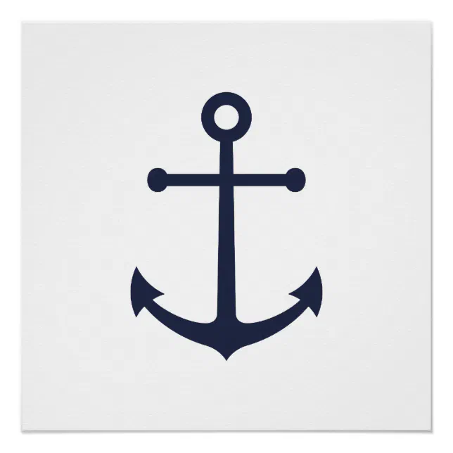 Nautical Navy Blue Anchor Poster | Zazzle