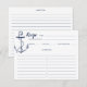Nautical Navy Blue Anchor Recipe Card | Zazzle