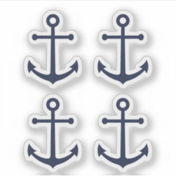 Nautical Navy Blue Anchor Sticker | Zazzle