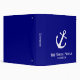 Nautical Navy Blue and White Anchor Cookbook 3 Ring Binder | Zazzle