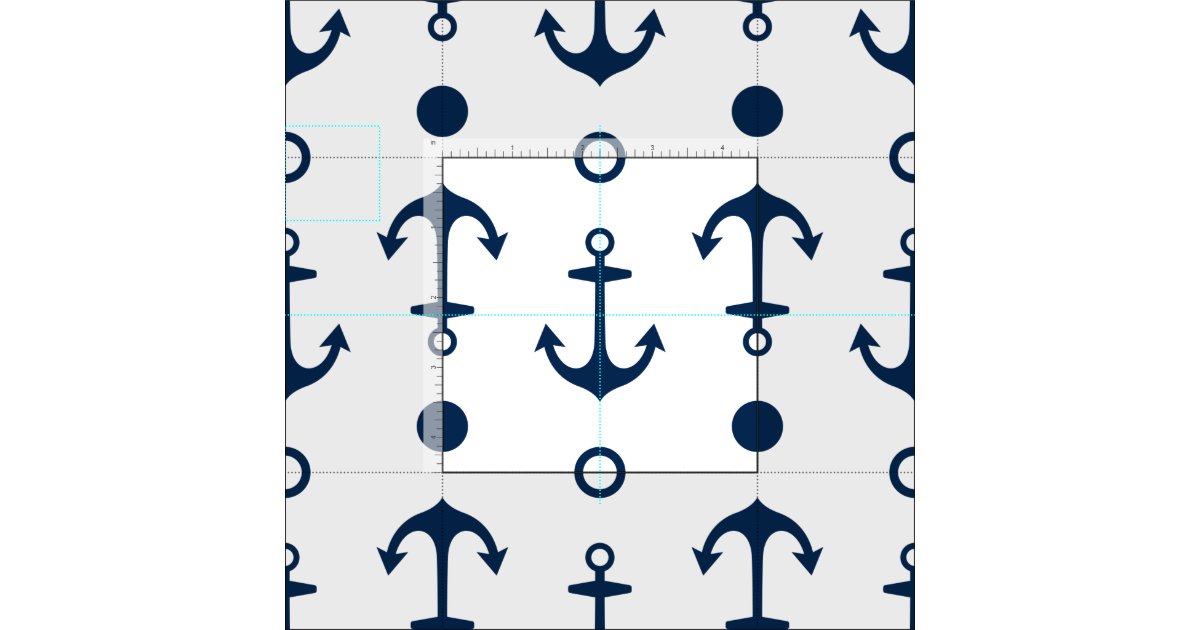 Nautical Navy Blue and White Anchors Pattern Fabric | Zazzle