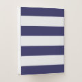 Nautical Navy Blue and White Stripes Pocket Folder | Zazzle