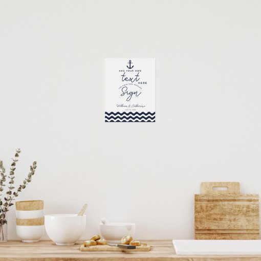 Nautical Navy Blue Create your own poster | Zazzle