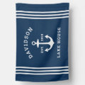 Nautical Navy Blue Custom Family Lake House House Flag | Zazzle
