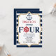Nautical Navy Blue Four 4th Fourth Birthday Party Invitation | Zazzle