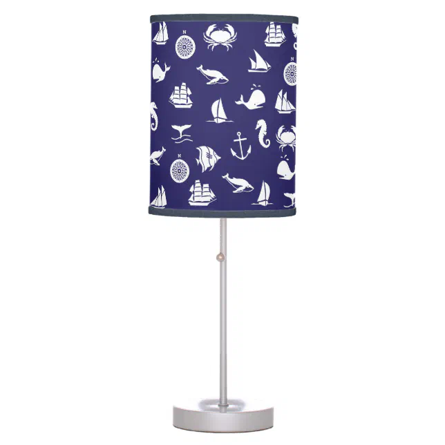 Nautical Navy Blue Home and Room Decor Lamp | Zazzle