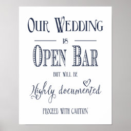 Nautical Navy blue Open bar Sign | Zazzle