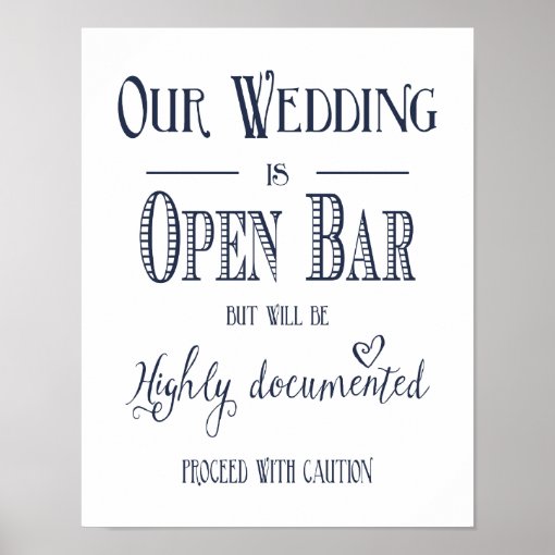 Nautical Navy blue Open bar Sign | Zazzle