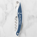 Nautical Navy Blue Personalized Boat Name Waiter's Corkscrew | Zazzle