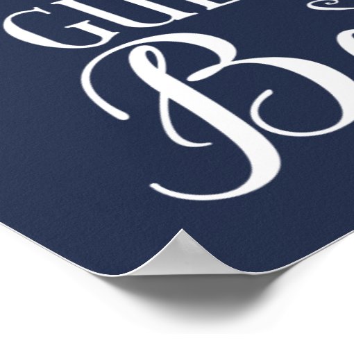 Nautical Navy blue Please sign guest book print | Zazzle