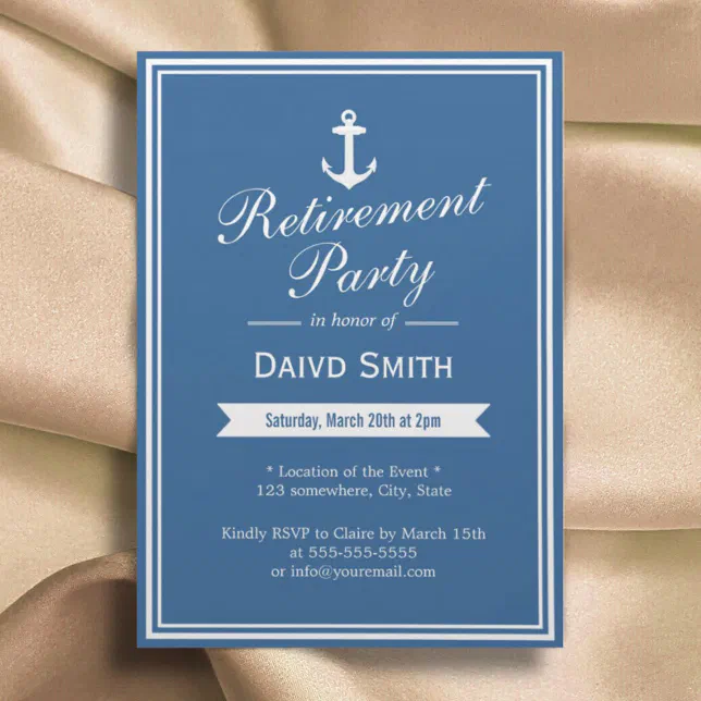 Nautical Retirement Party Invitations Retirement Party Invitations For