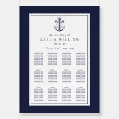 Nautical Navy Blue Wedding Seating Plan Chart Foam Board | Zazzle