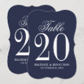 Nautical Navy Blue Wedding Table Number Card | Zazzle