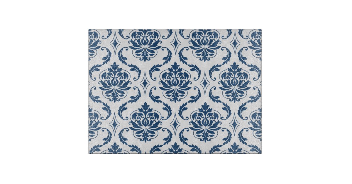 Nautical Navy Blue White Vintage Damask Pattern Cutting Board | Zazzle Nautical Navy Blue White Vintage Damask Pattern Cutting Board | Zazzle