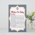 Nautical Navy Blue Wishes For Baby Shower Activity Stationery | Zazzle