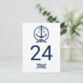 Nautical Navy Monogram Wedding Table Number | Zazzle