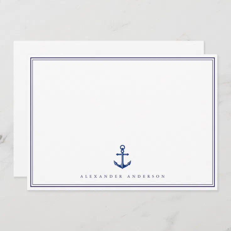 Nautical Navy Professional Double Border Card | Zazzle
