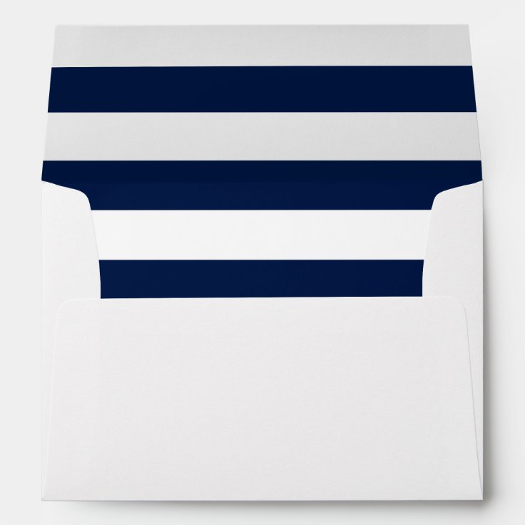 Nautical Navy Stripes Envelope | Zazzle