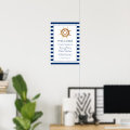 Nautical Navy Stripes Steering Wheel Welcome Poster | Zazzle