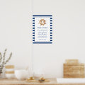 Nautical Navy Stripes Steering Wheel Welcome Poster | Zazzle