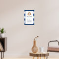 Nautical Navy Stripes Steering Wheel Welcome Poster | Zazzle