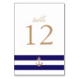 Nautical Navy Table Number | Zazzle