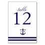 Nautical Navy Table Number Card | Zazzle