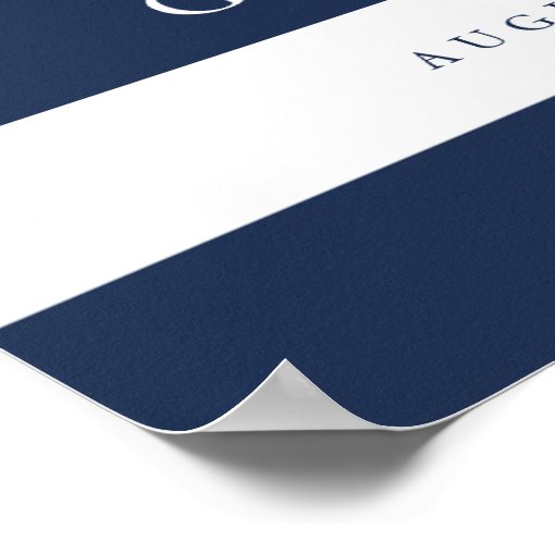 Nautical Navy & White Stripe Wedding Welcome Sign | Zazzle