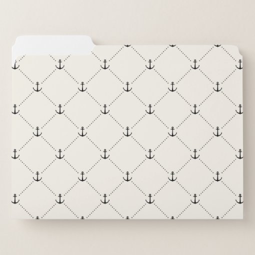 Nautical Ocean Anchor Shell Lobster Patterns File Folder | Zazzle