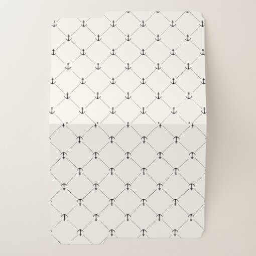 Nautical Ocean Anchor Shell Lobster Patterns File Folder | Zazzle