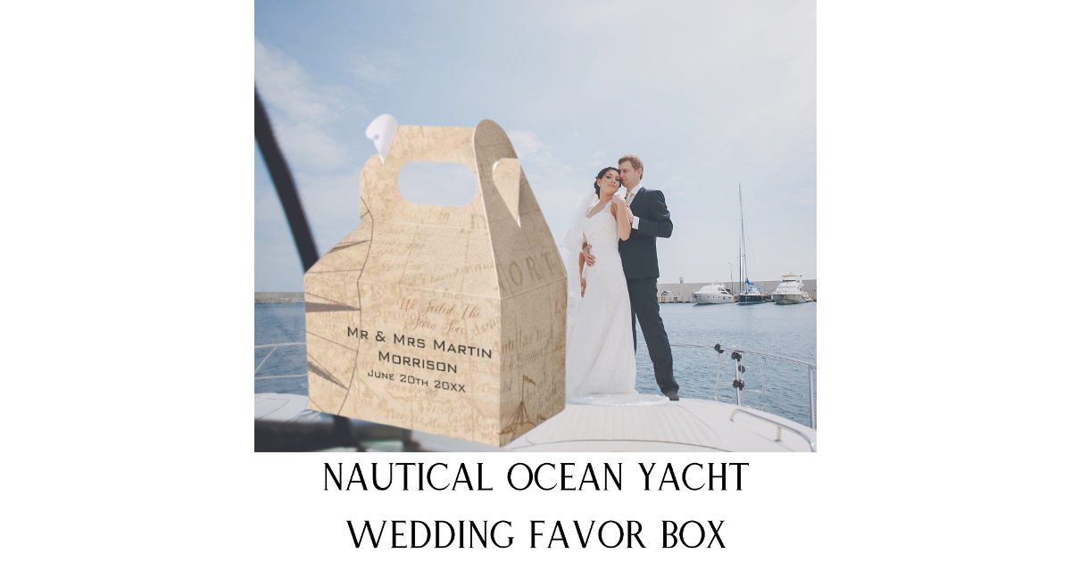 Nautical Ocean Yacht Wedding Favor Boxes | Zazzle