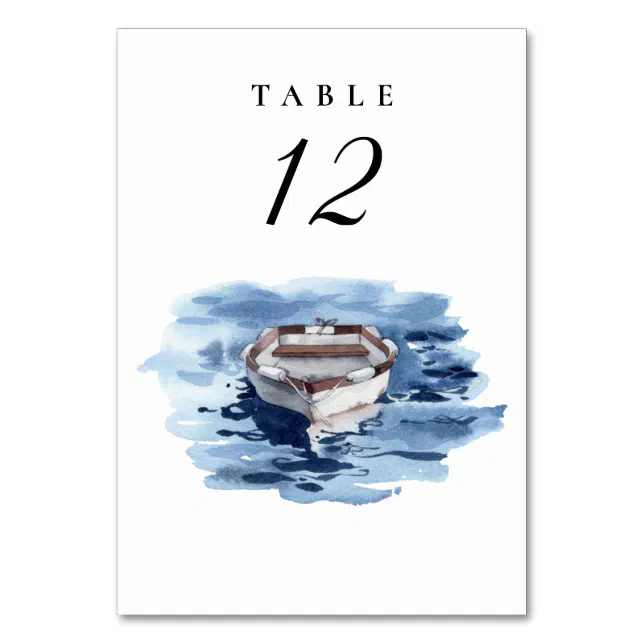 Nautical Paddle Boat Wedding Table Number | Zazzle