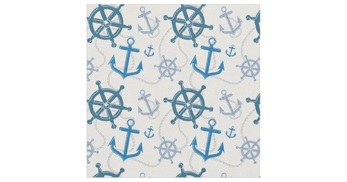 Nautical pattern fabric | Zazzle