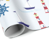 Nautical Pattern, Marine Pattern, Sailing, Anchors Wrapping Paper | Zazzle