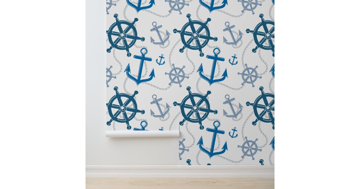Nautical pattern wallpaper | Zazzle