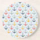 Nautical Pattern with Anchors Drink Coaster | Zazzle