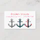 Nautical Patterned Anchors Calling Card | Zazzle