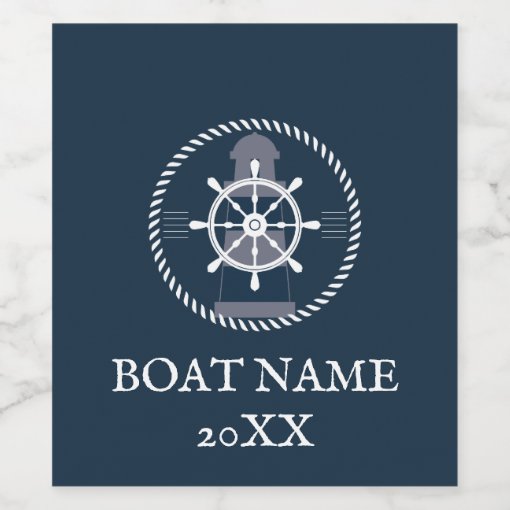 Nautical Personalized Boat Name Wine Label | Zazzle