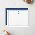 Nautical Personalized Stationery Anchor Note Card | Zazzle