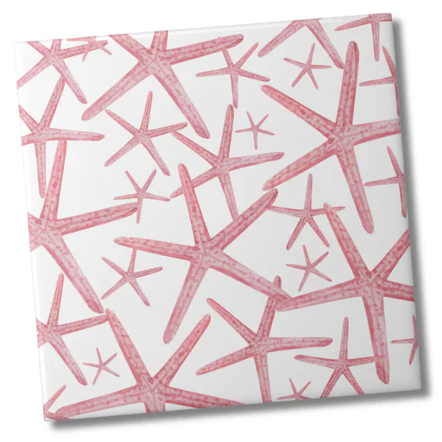 Nautical Pink Beach House Ceramic Tile | Zazzle