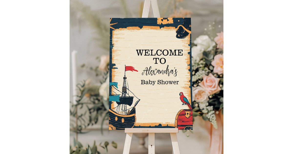 Nautical Pirate Baby Shower Foam Board | Zazzle