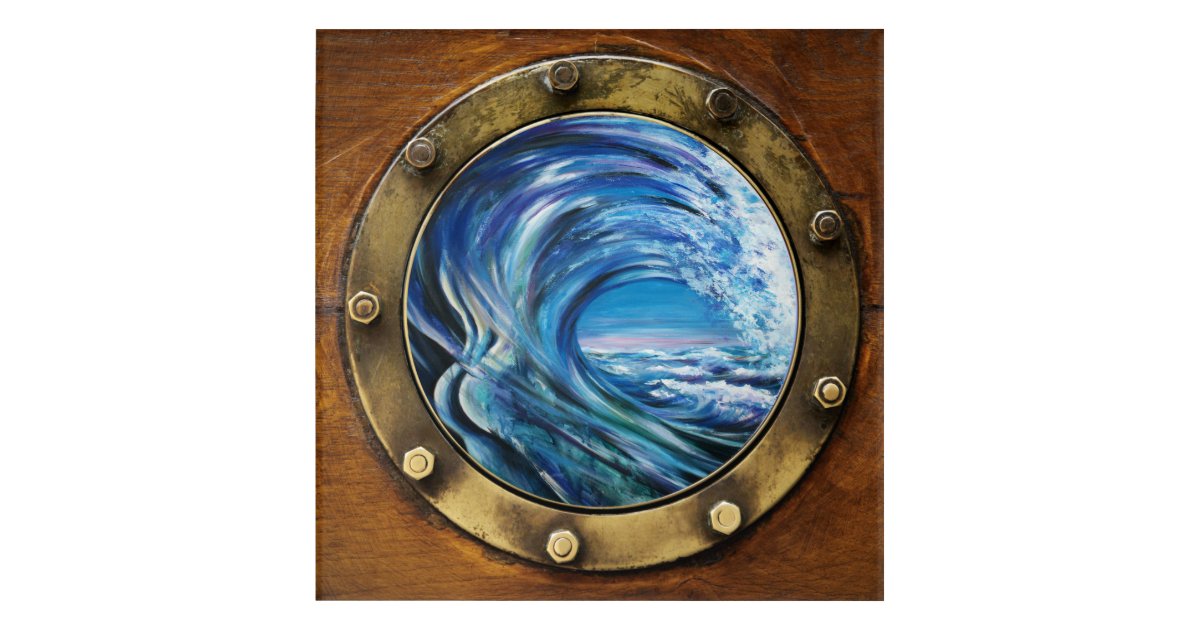 Nautical Porthole Ocean Acrylic Print | Zazzle
