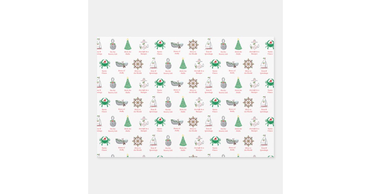 Nautical Pun Christmas Wrapping Paper | Zazzle