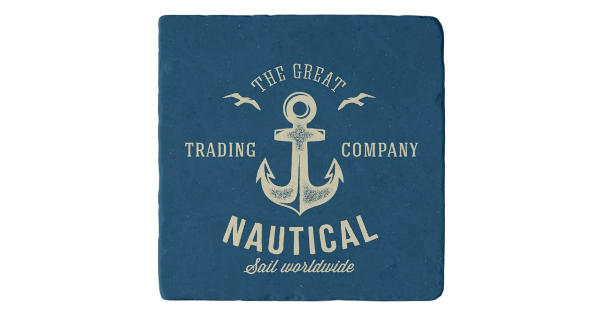 Nautical Retro Logo Trivet | Zazzle