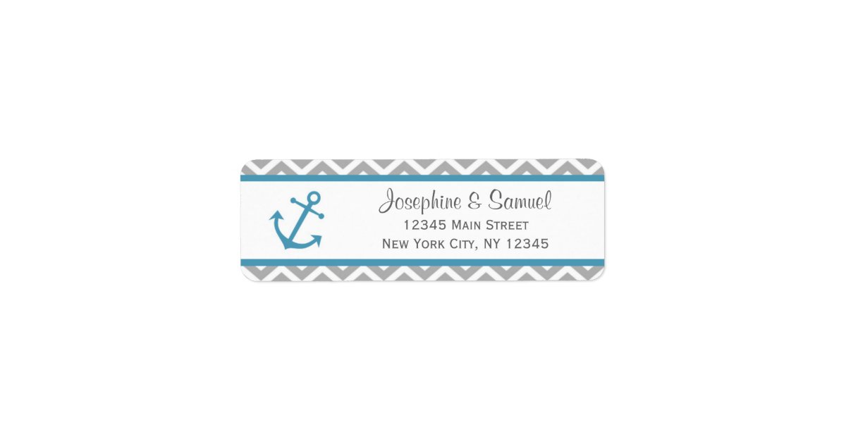 Nautical Return Address Labels Chevron | Zazzle