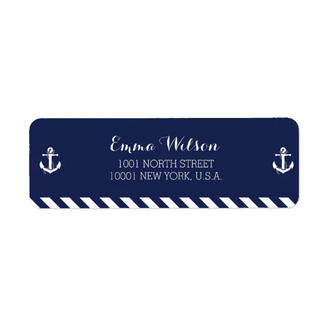 Nautical Return Address Labels With Stripes | Zazzle