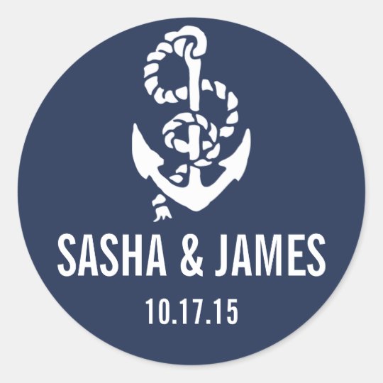 Nautical Rope & Anchor Personalized Stickers | Zazzle.com