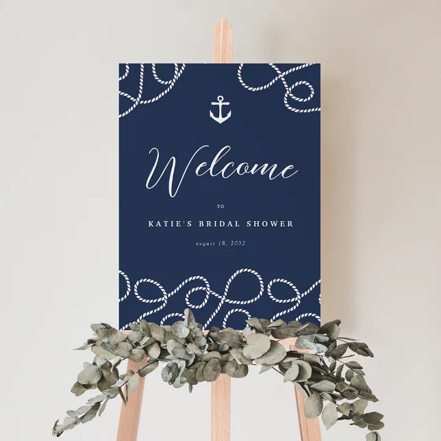 Nautical Rope and Anchor Event Welcome Sign | Zazzle