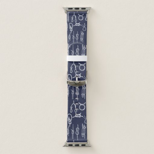 Nautical Rope Knots & Navy Blue Apple Watch Band | Zazzle
