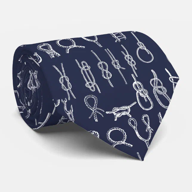 Nautical Rope Knots & Navy Blue Tie | Zazzle